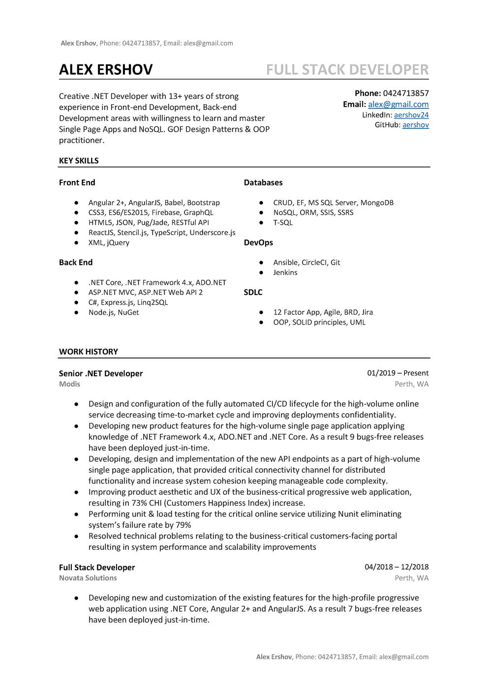 GitHub - aershov24/101-developer-resume-cv-templates: The Only ... GitHub - aershov24/101-developer-resume-cv-templates: The Only ...