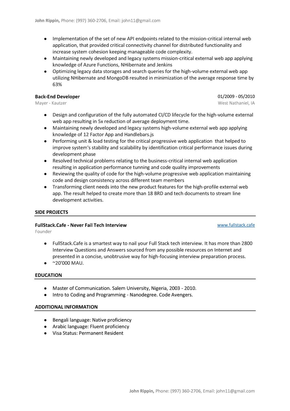 Download Word Docx Version Now Fullstackresume Com Blog